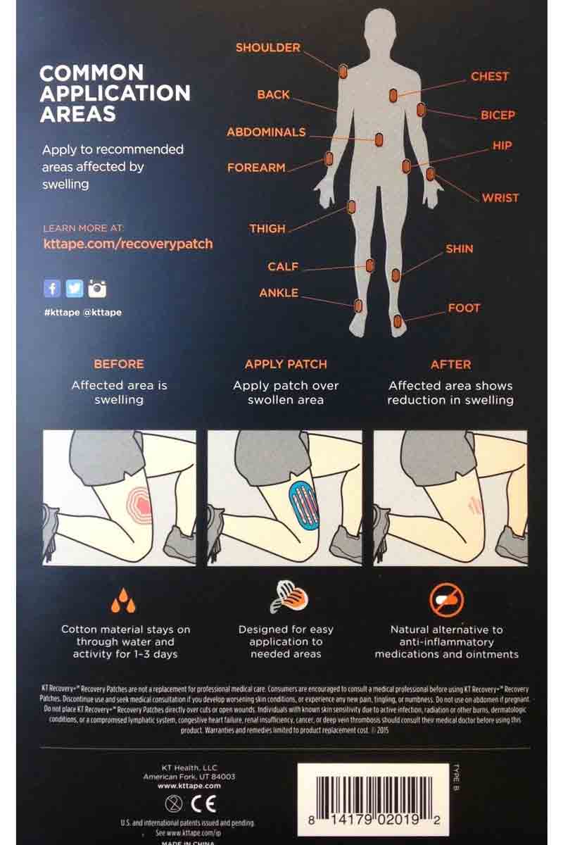 KT RECOVERY+ RECOVERY PATCH - PARCHE DE RECUPERACIÓN 4 PARCHES ...